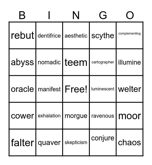 F451 BINGO BOARD Bingo Card