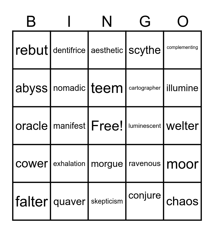 F451 BINGO BOARD Bingo Card