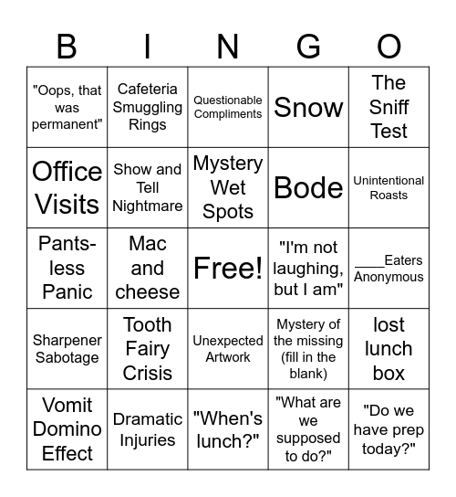 LINCOLN ELEMENTARY Bingo Card