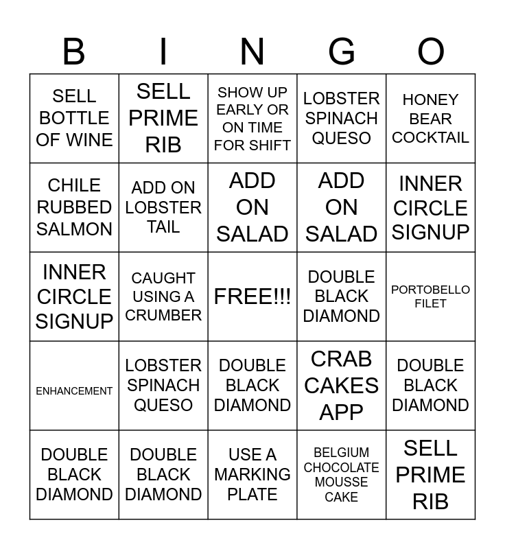 SERVER BINGO Card