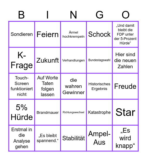 PUBLIC SCREAMING Bingo Card
