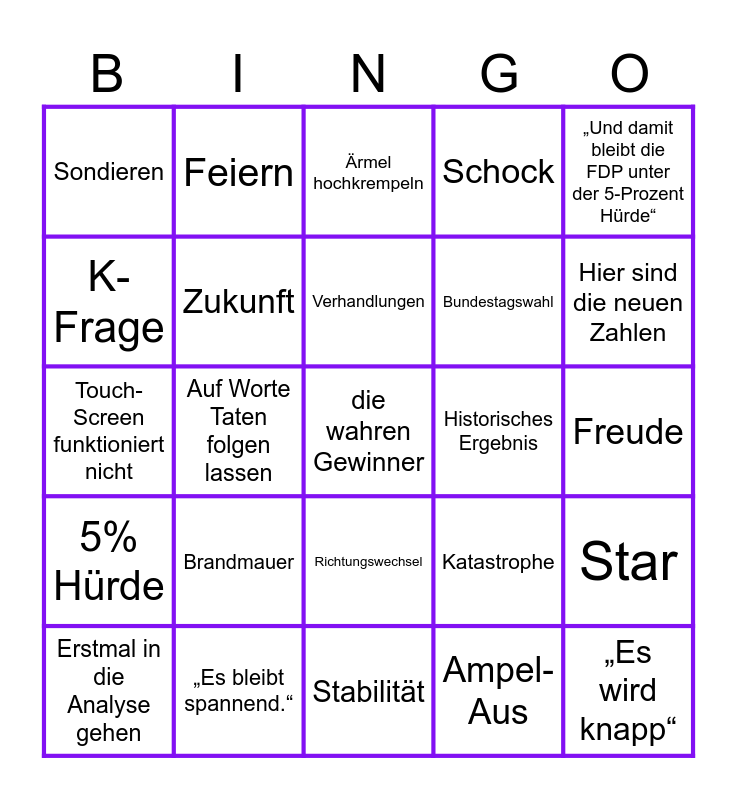 PUBLIC SCREAMING Bingo Card