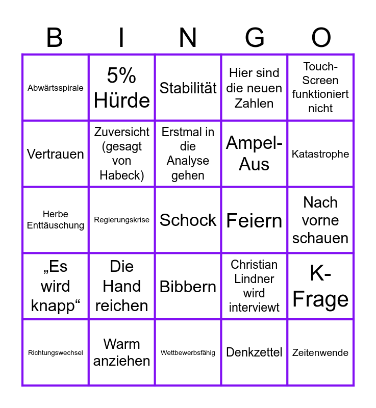 PUBLIC SCREAMING Bingo Card