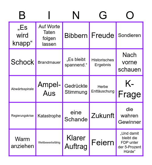 PUBLIC SCREAMING Bingo Card