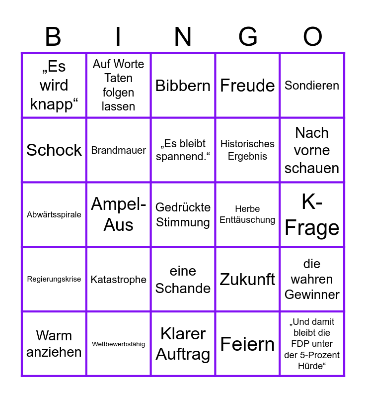 PUBLIC SCREAMING Bingo Card