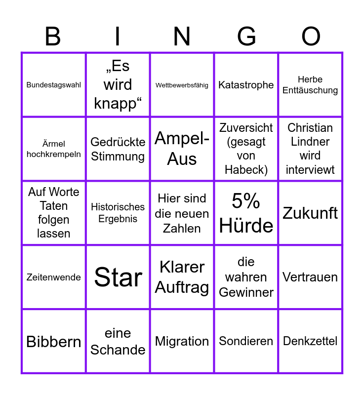 PUBLIC SCREAMING Bingo Card
