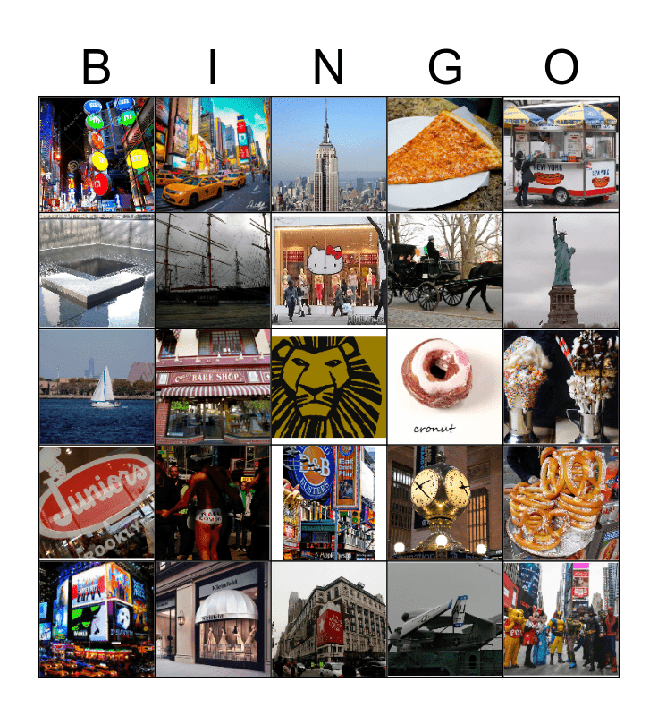 NYC Bingo Card