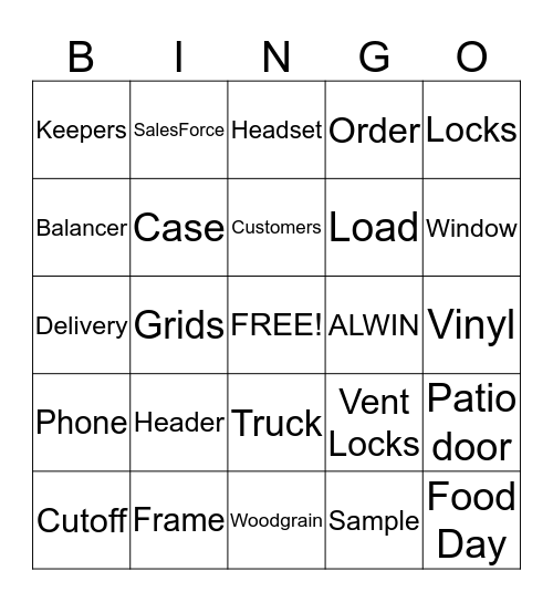 Window Bingo Card