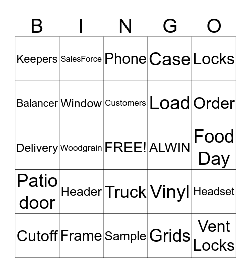 Window Bingo Card