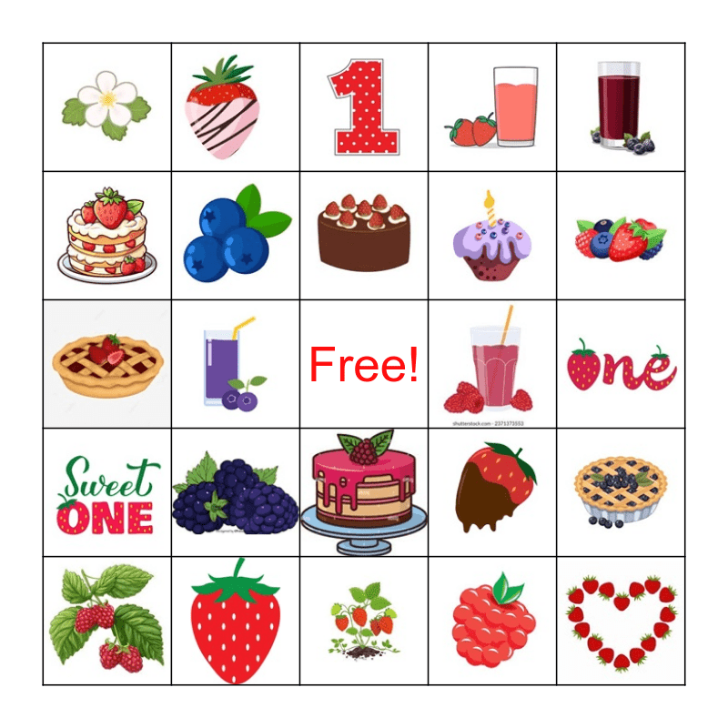 Freya's Berry First Bingo Card
