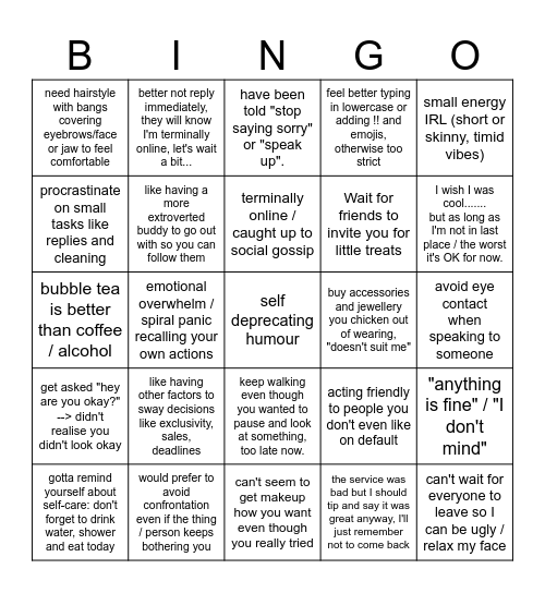 Bottom Bingo Card