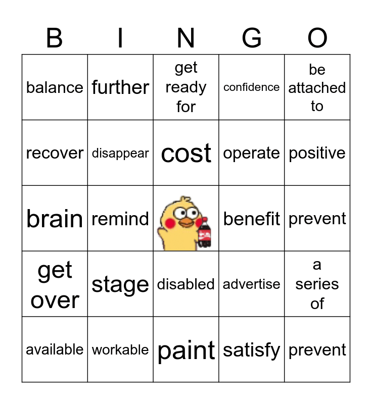 Bingo(Week 1 C-七选五） Bingo Card