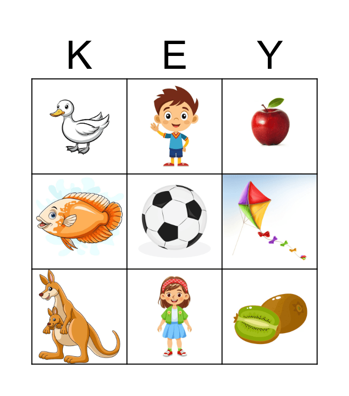 KEY Bingo Card