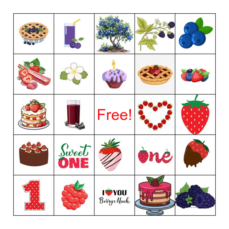 Freya's Berry First Bingo Card
