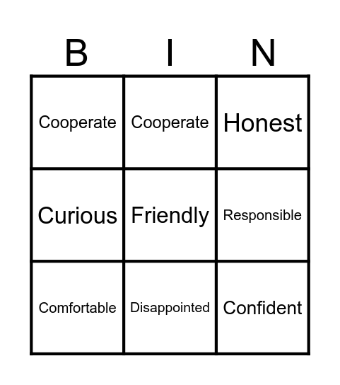 Sentence Formation Bingo Game Bingo Card