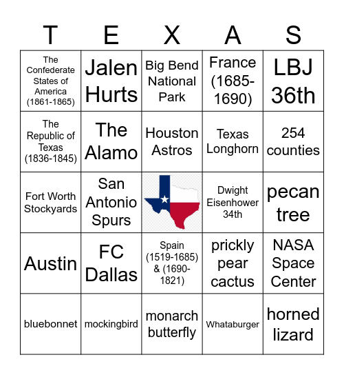 TEXAS BINGO Card