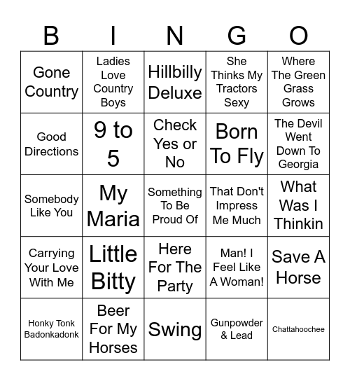 Old Country Bingo Card