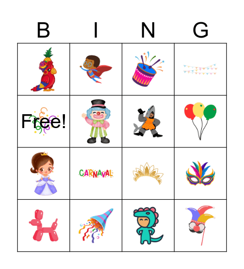 Carnaval Bingo Card