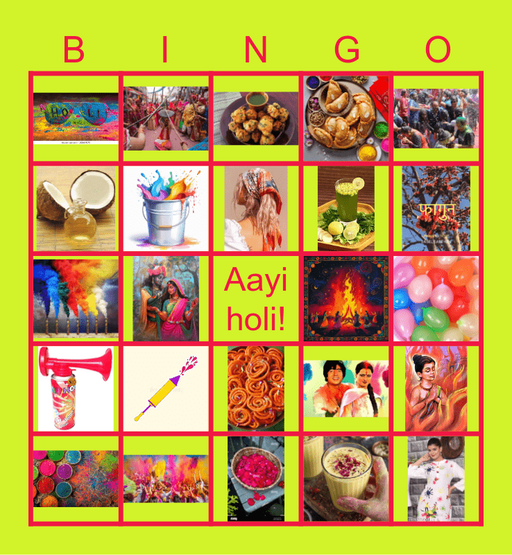 HOLI HAI Bingo Card