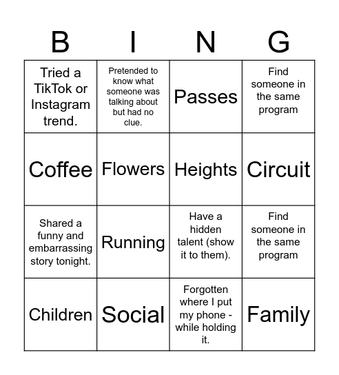 QR Code Bingo Card