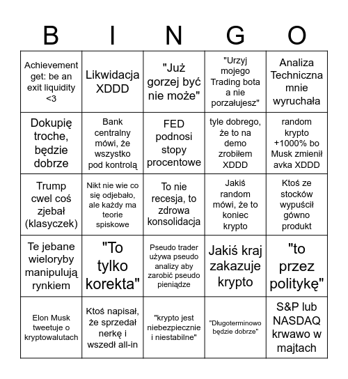 Gielda bingo Card