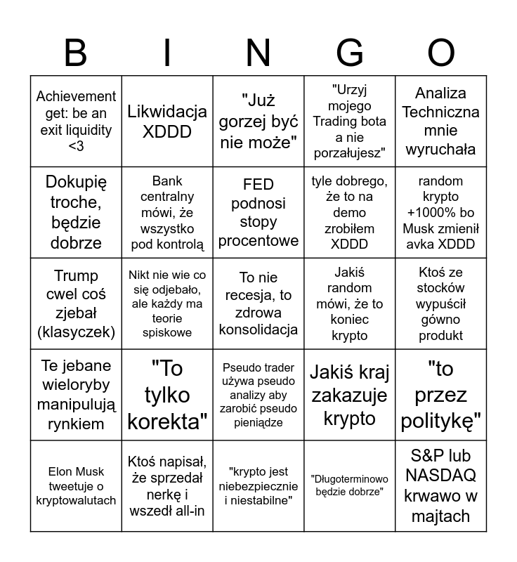Gielda bingo Card