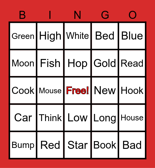 1 Fish 2 Fish Red Fish Blue Fish Bingo Card