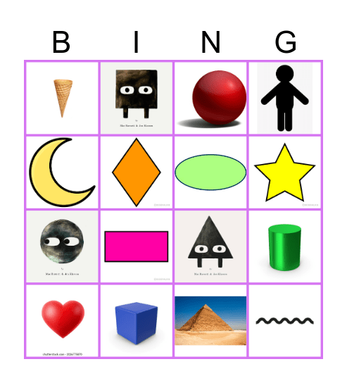 2D and 3D Shapes Bingo Card