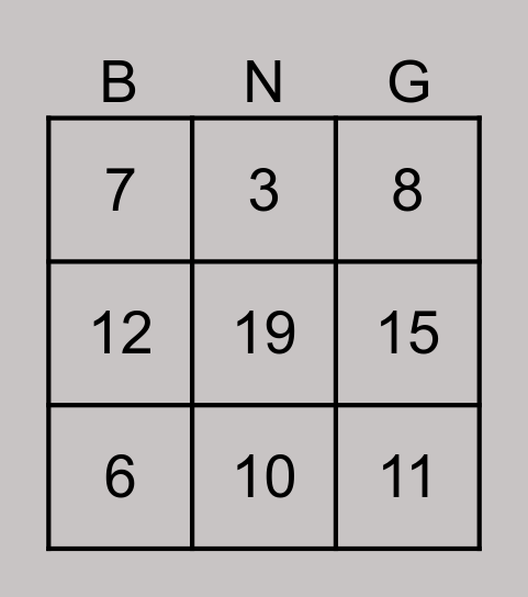 BINGO LEBAB Bingo Card