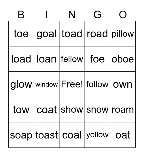 UFLI lesson 86 Bingo Card
