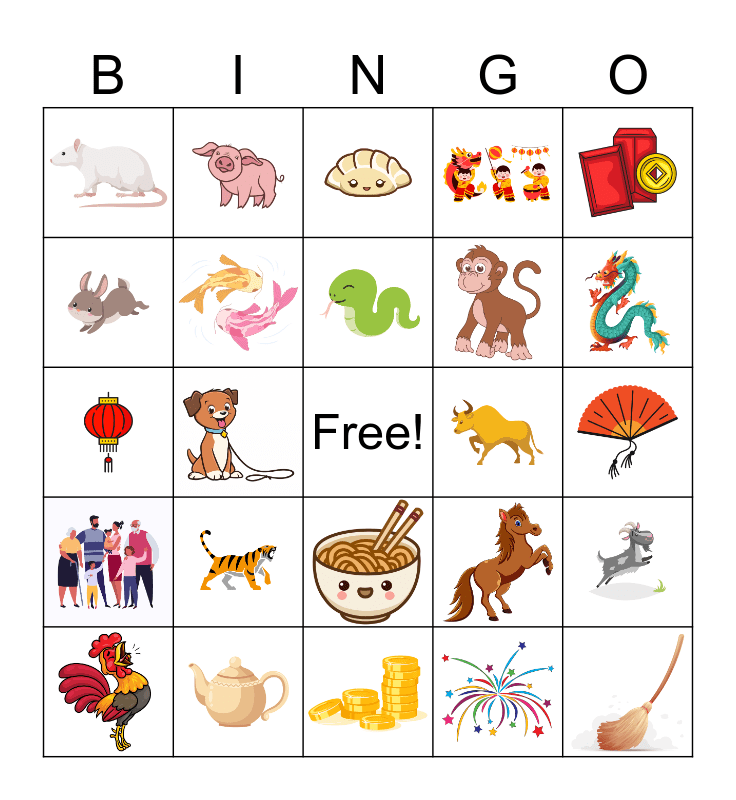 Chinese New Year Bingo Card