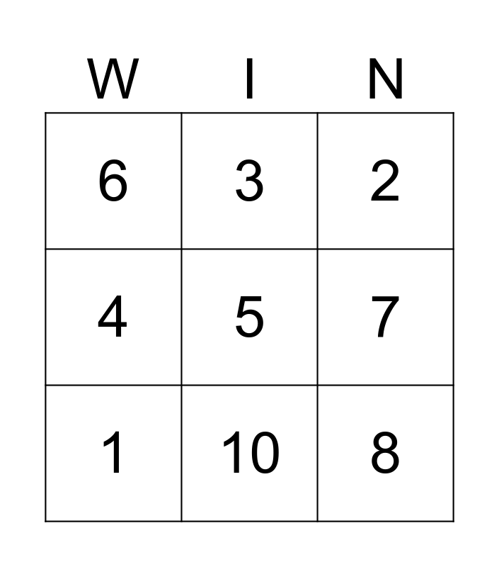 Make 10 Bingo Card