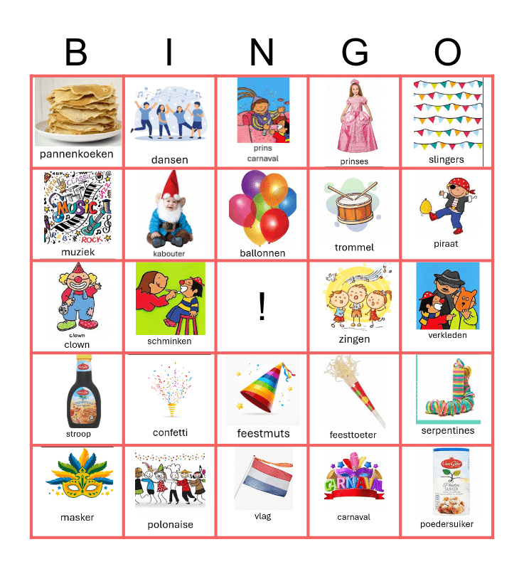 carnaval Bingo Card