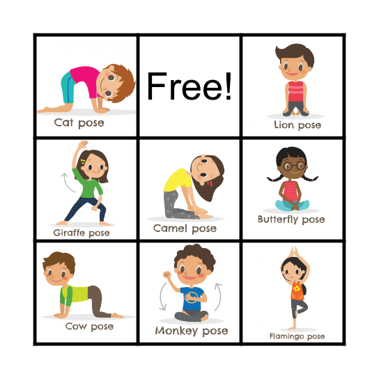 Yoga Kids Bingo Card