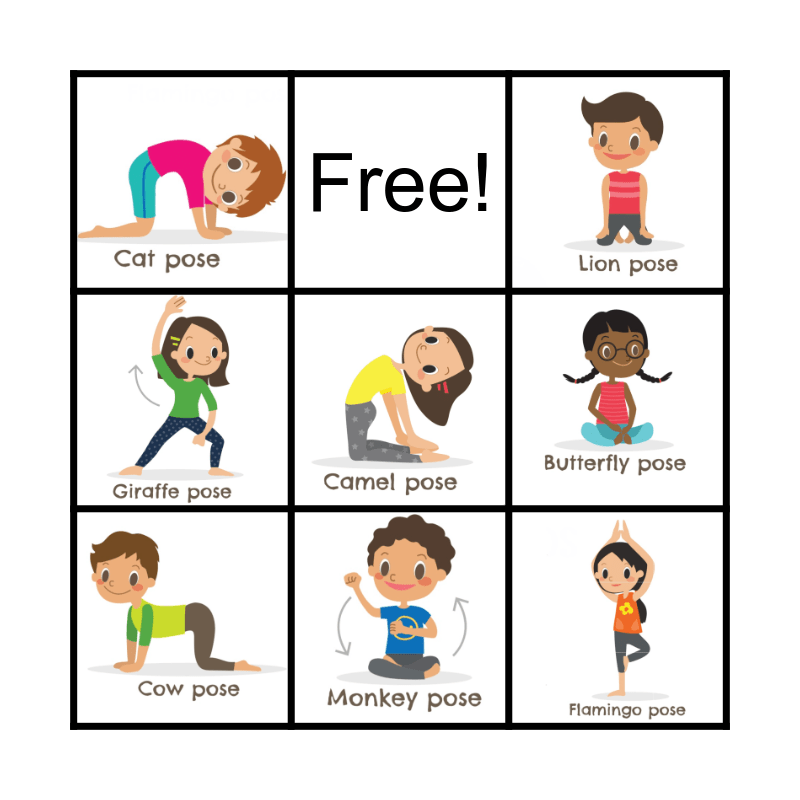 Yoga Kids Bingo Card