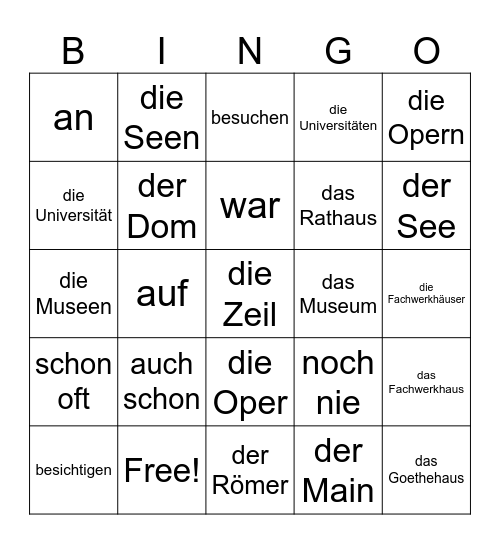 Komm mit 2 K3-2 Bingo Card
