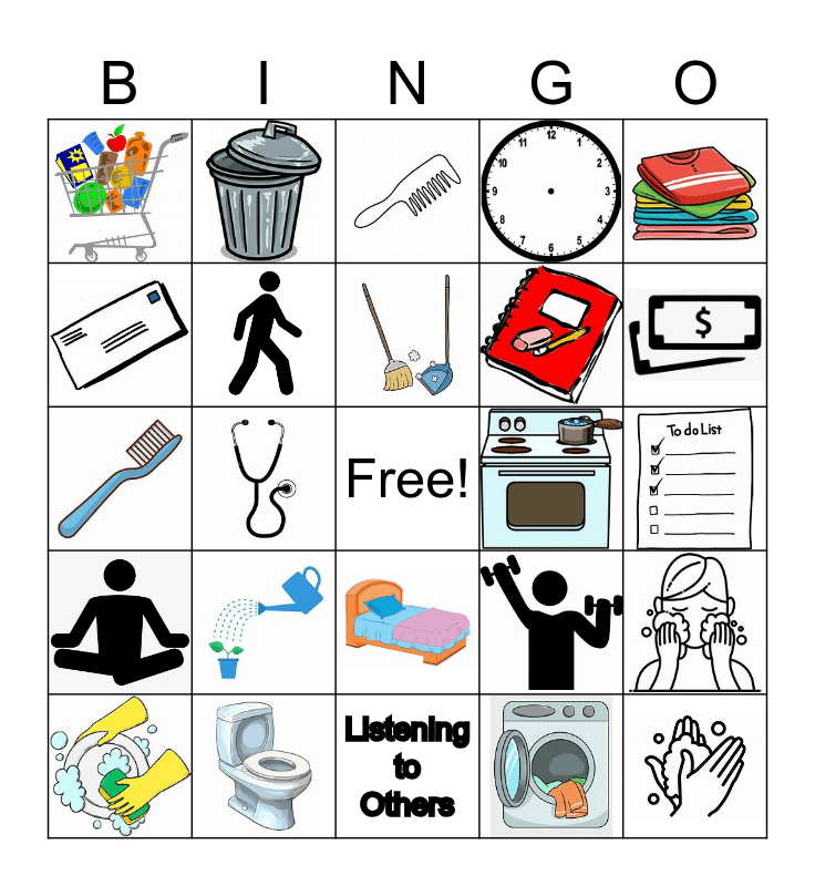 Life Skills Bingo Card