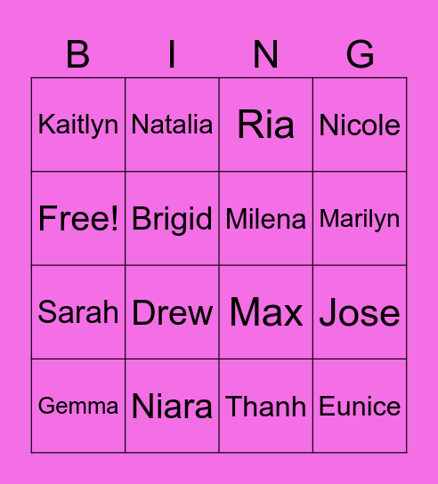 AAC Conversation Club Bingo Card