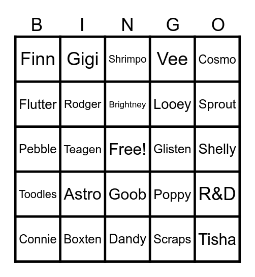Dandy's world twisted bingo Card