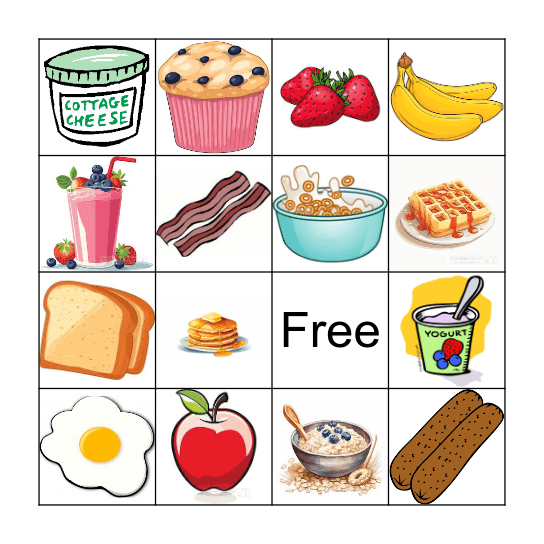 Breakfast Bingo Card