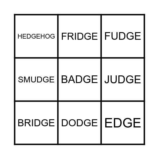 TIC TAC TOE Bingo Card