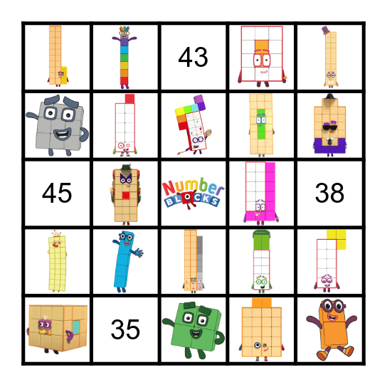 Numberblocks Bingo Card