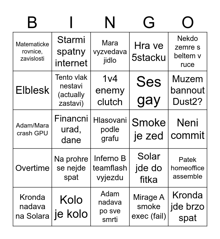 CS2 Bingo Card