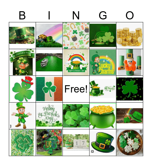St Patrick's Bingo Card