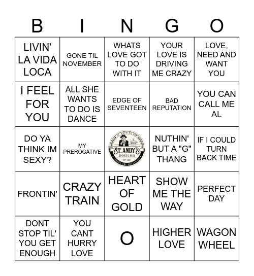 GONE SOLO Bingo Card