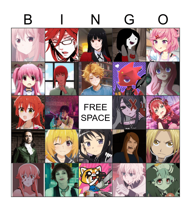 Favorite Character Bingo Card