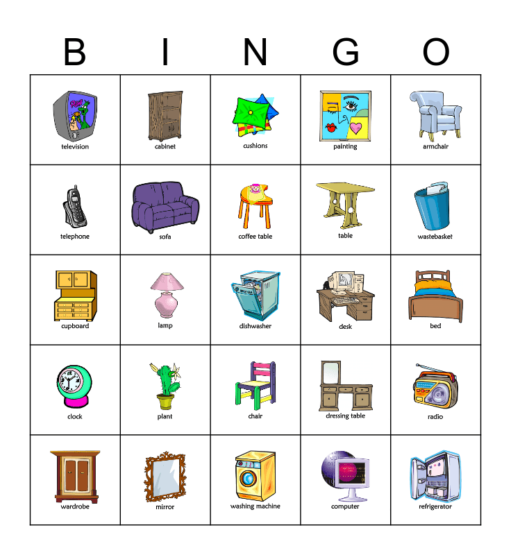 Furniture! Bingo Card