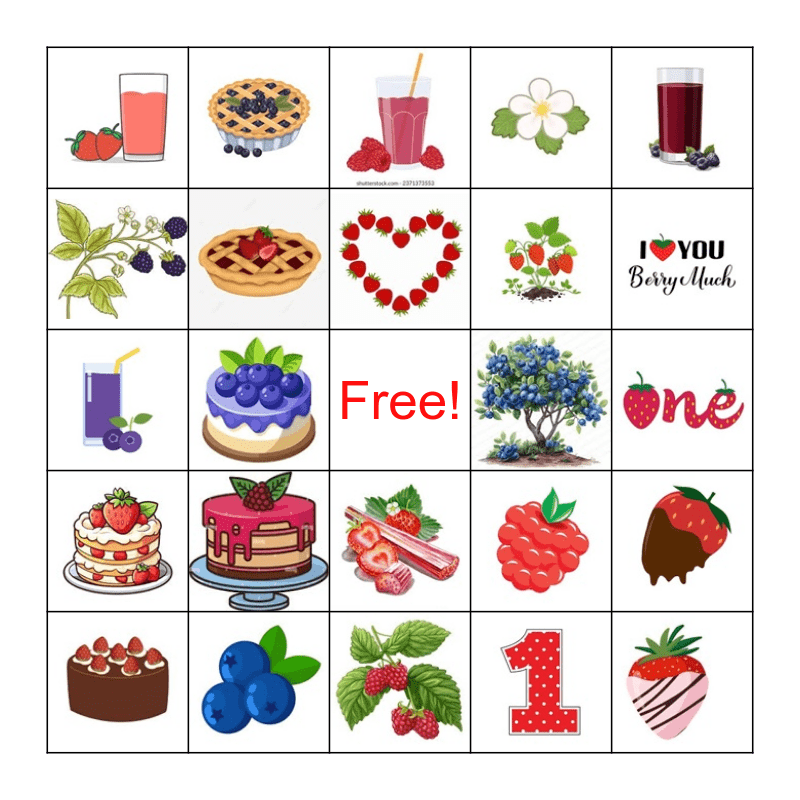 Freya's Berry First Bingo Card