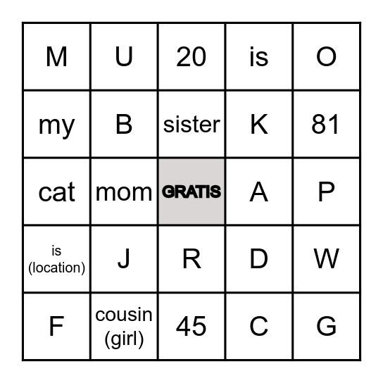5th Grade Bingo (3rd Quarter) Bingo Card