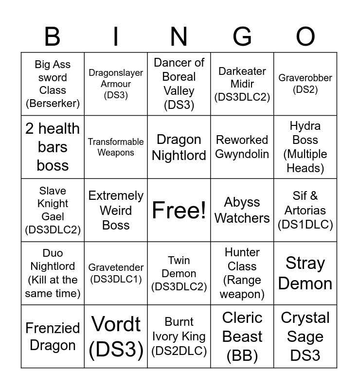 BANI5HED's ELDEN RING : NIGHTREIGN Bingo Card